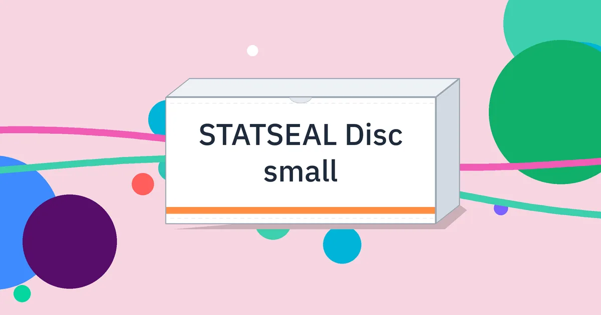 Symbolbild: Packung mit der Aufschrift STATSEAL Disc small (PZN 20850781) – Verfügbarkeit und Bezug in Apotheken in Frankfurt am Main