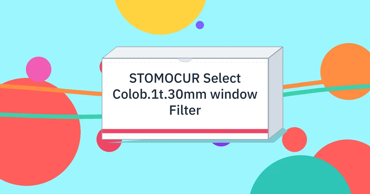 Symbolbild: Packung mit der Aufschrift STOMOCUR Select Colob.1t.30mm window Filter (PZN 18239121) – Verfügbarkeit und Bezug in Apotheken in Frankfurt am Main