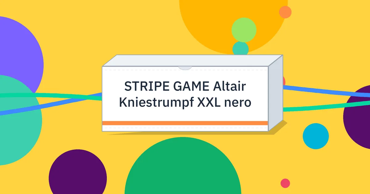Symbolbild: Packung mit der Aufschrift STRIPE GAME Altair Kniestrumpf XXL nero (PZN 20208984) – Verfügbarkeit und Bezug in Apotheken in Frankfurt am Main