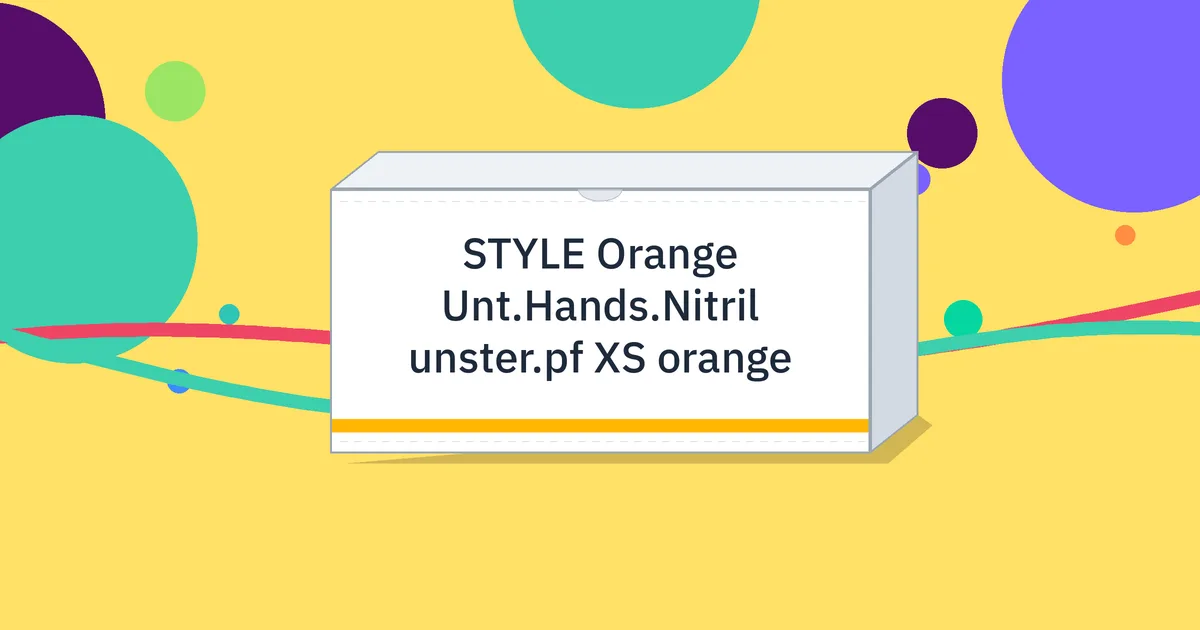 Symbolbild: Packung mit der Aufschrift STYLE Orange Unt.Hands.Nitril unster.pf XS orange (PZN 14820126) – Verfügbarkeit und Bezug in Apotheken in Frankfurt am Main