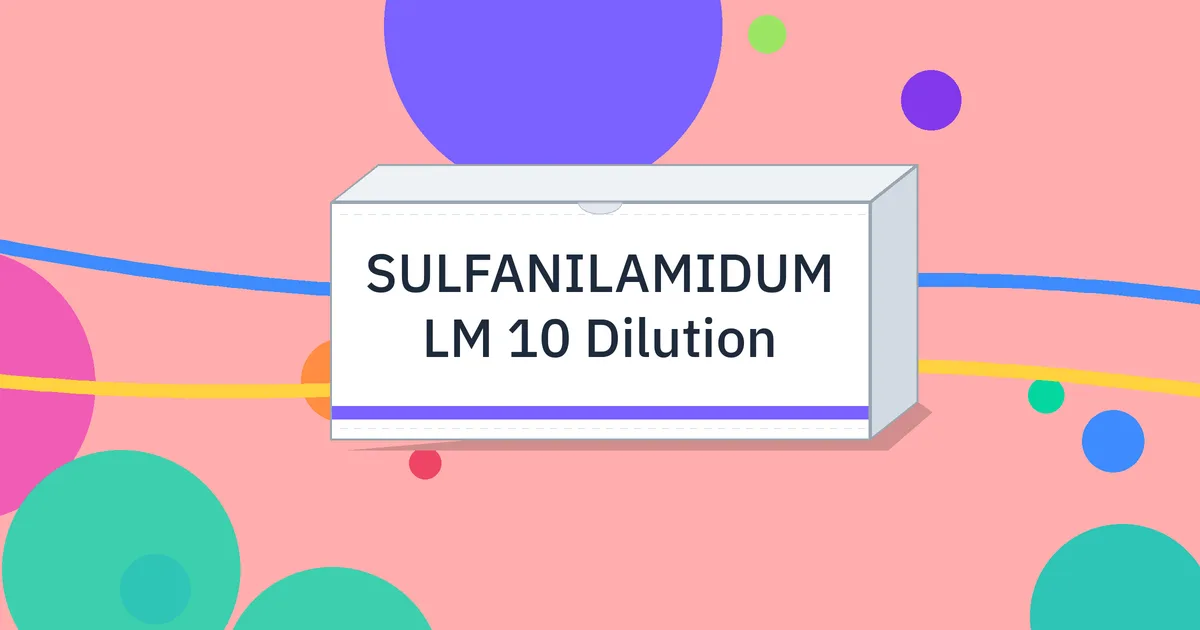 Symbolbild: Packung mit der Aufschrift SULFANILAMIDUM LM 10 Dilution (PZN 13209026) – Verfügbarkeit und Bezug in Apotheken in Frankfurt am Main