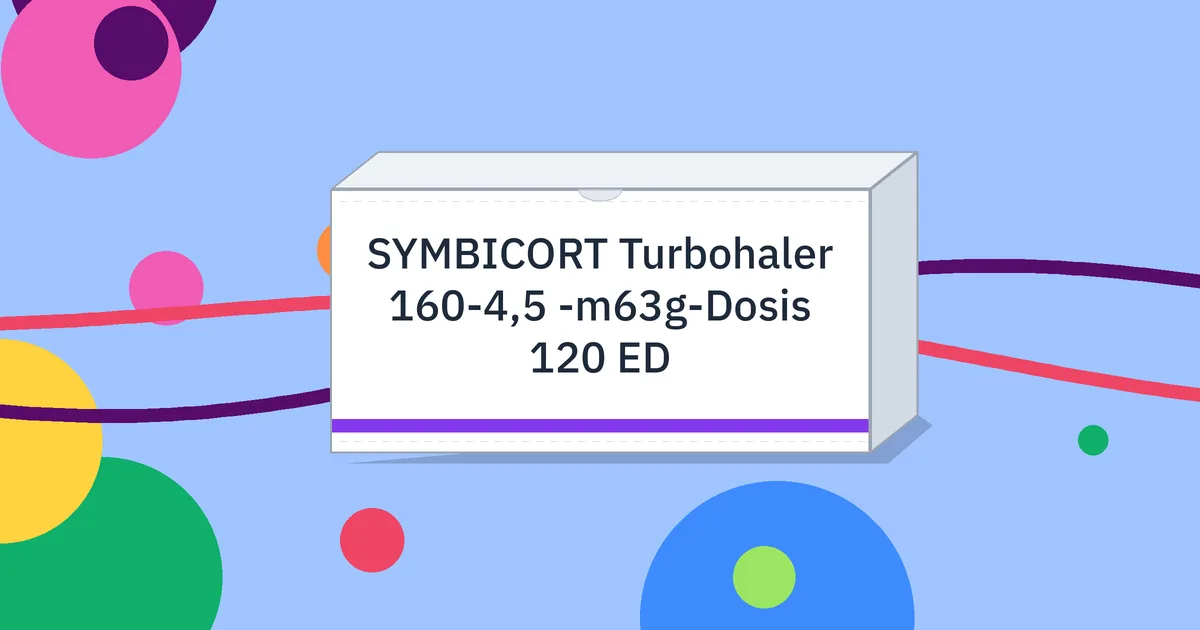 Symbolbild: Packung mit der Aufschrift SYMBICORT Turbohaler 160-4,5 -m63g-Dosis 120 ED (PZN 16600162) – Verfügbarkeit und Bezug in Apotheken in Frankfurt am Main