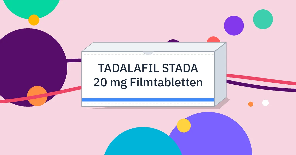 Symbolbild: Packung mit der Aufschrift TADALAFIL STADA 20 mg Filmtabletten (PZN 12588694) – Verfügbarkeit und Bezug in Apotheken in Frankfurt am Main