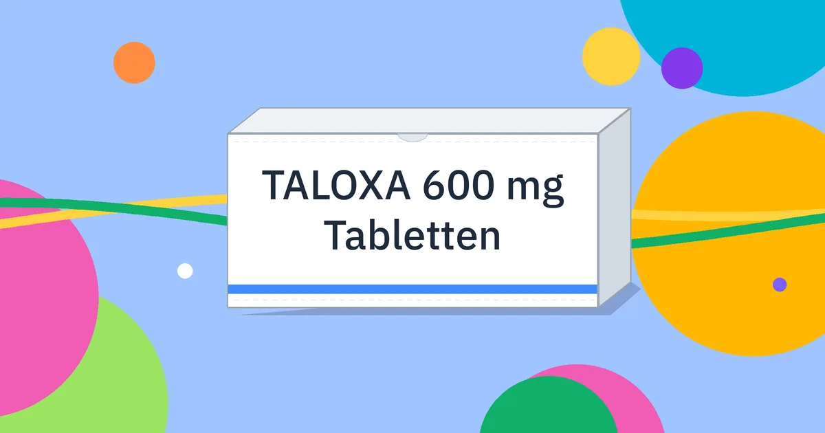 Symbolbild: Packung mit der Aufschrift TALOXA 600 mg Tabletten (PZN 10990015) – Verfügbarkeit und Bezug in Apotheken in Frankfurt am Main
