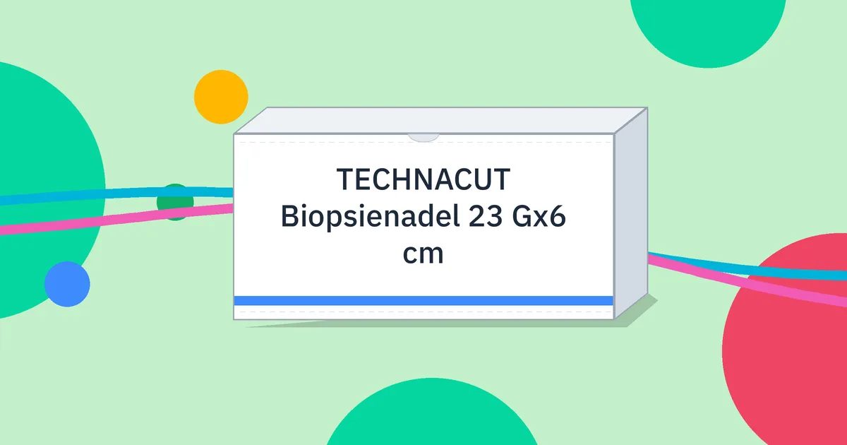 Symbolbild: Packung mit der Aufschrift TECHNACUT Biopsienadel 23 Gx6 cm (PZN 06771773) – Verfügbarkeit und Bezug in Apotheken in Frankfurt am Main