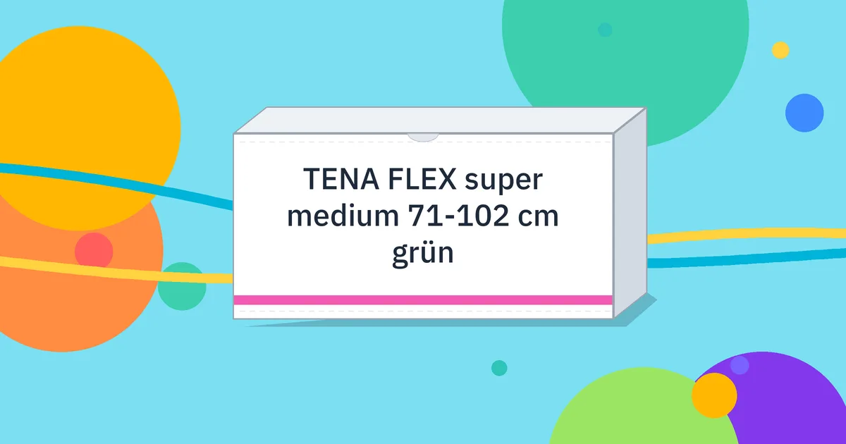 Symbolbild: Packung mit der Aufschrift TENA FLEX super medium 71-102 cm grün (PZN 05517133) – Verfügbarkeit und Bezug in Apotheken in Frankfurt am Main
