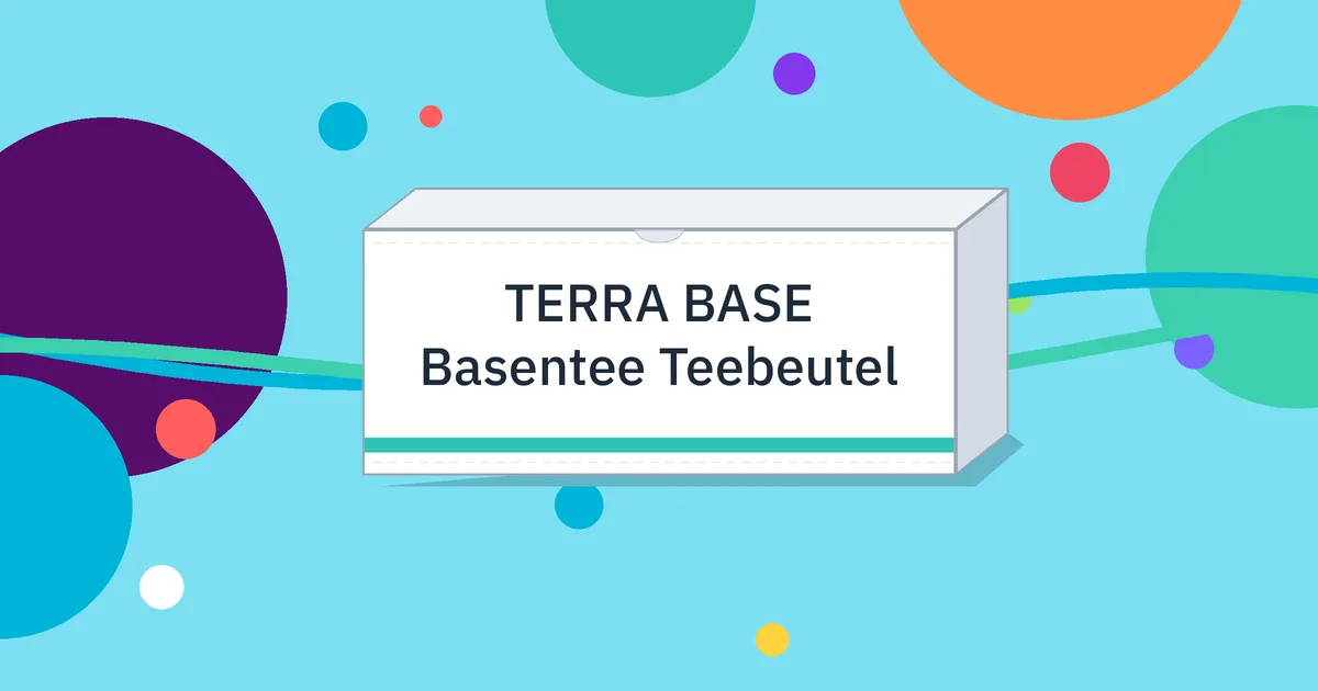 Symbolbild: Packung mit der Aufschrift TERRA BASE Basentee Teebeutel (PZN 18366463) – Verfügbarkeit und Bezug in Apotheken in Frankfurt am Main