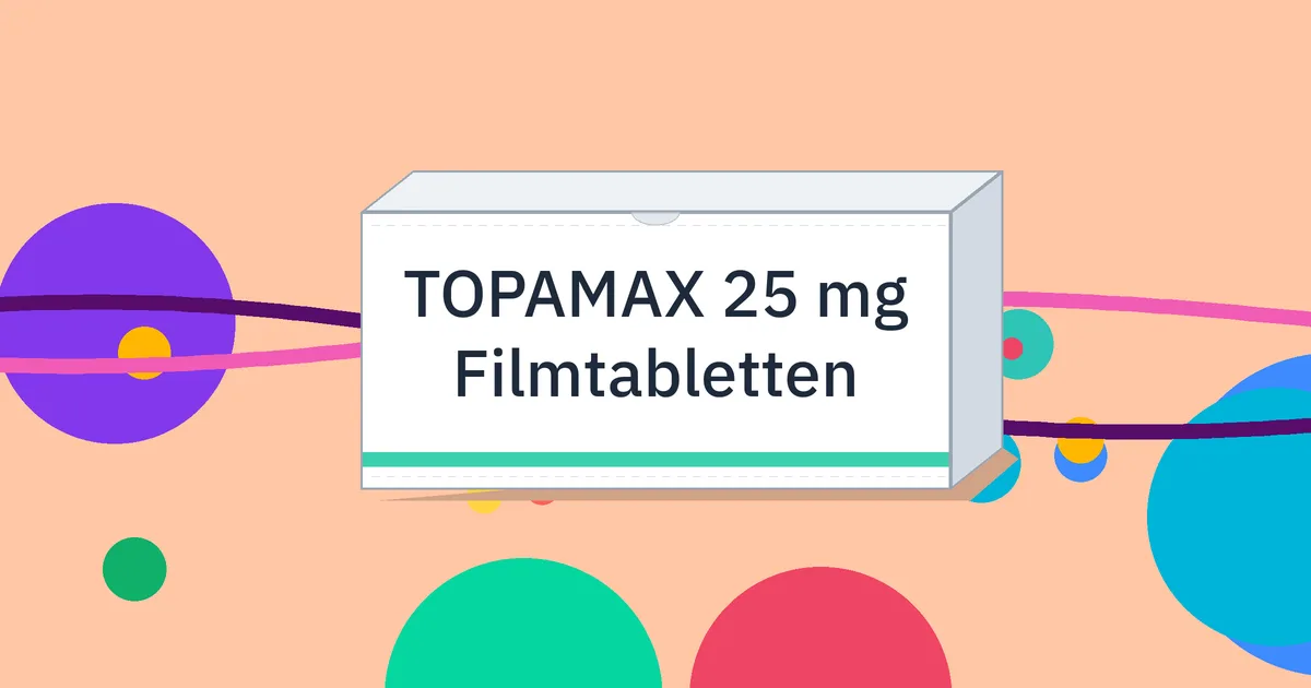 Symbolbild: Packung mit der Aufschrift TOPAMAX 25 mg Filmtabletten (PZN 03193614) – Verfügbarkeit und Bezug in Apotheken in Frankfurt am Main