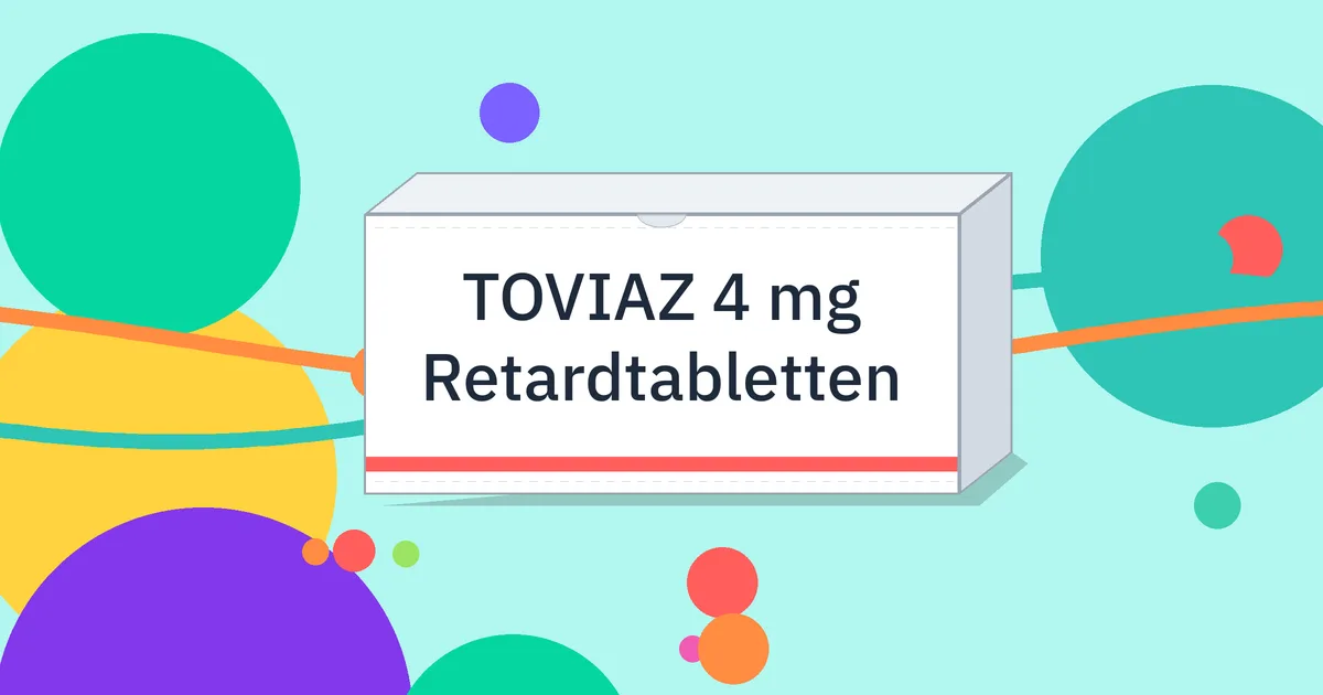 Symbolbild: Packung mit der Aufschrift TOVIAZ 4 mg Retardtabletten (PZN 05450624) – Verfügbarkeit und Bezug in Apotheken in Frankfurt am Main