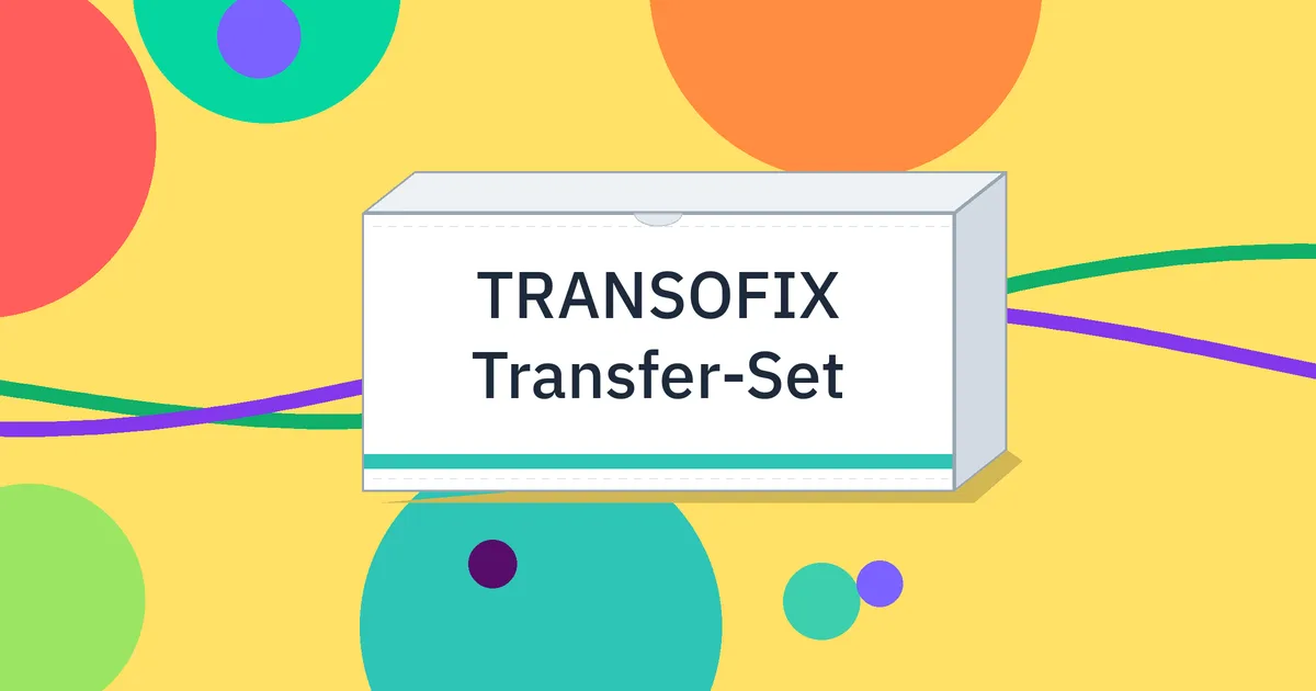 Symbolbild: Packung mit der Aufschrift TRANSOFIX Transfer-Set (PZN 20327967) – Verfügbarkeit und Bezug in Apotheken in Frankfurt am Main