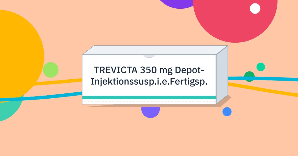 Symbolbild: Packung mit der Aufschrift TREVICTA 350 mg Depot-Injektionssusp.i.e.Fertigsp. (PZN 15619946) – Verfügbarkeit und Bezug in Apotheken in Frankfurt am Main