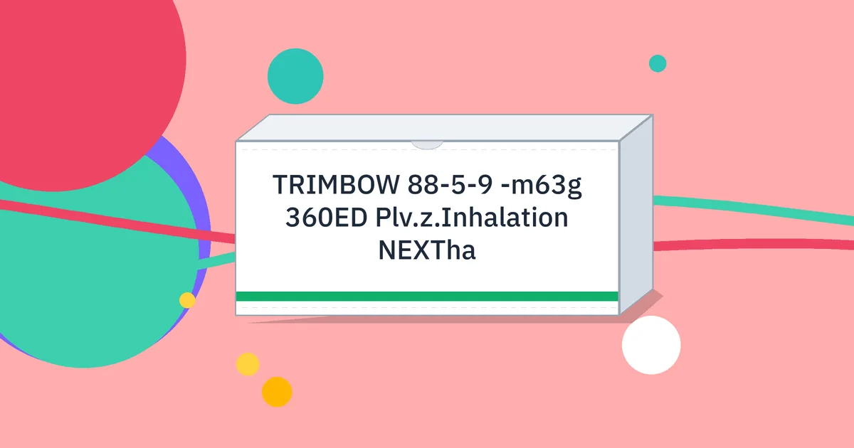 Symbolbild: Packung mit der Aufschrift TRIMBOW 88-5-9 -m63g 360ED Plv.z.Inhalation NEXTha (PZN 19830282) – Verfügbarkeit und Bezug in Apotheken in Frankfurt am Main