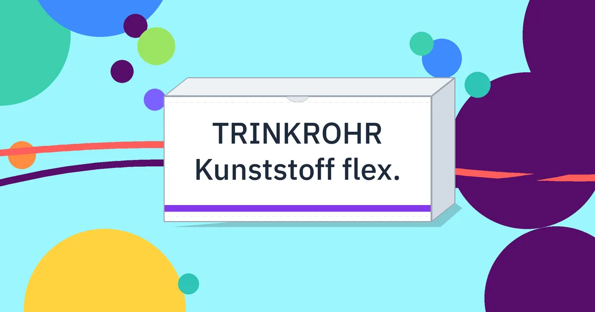 Symbolbild: Packung mit der Aufschrift TRINKROHR Kunststoff flex. (PZN 02445019) – Verfügbarkeit und Bezug in Apotheken in Frankfurt am Main