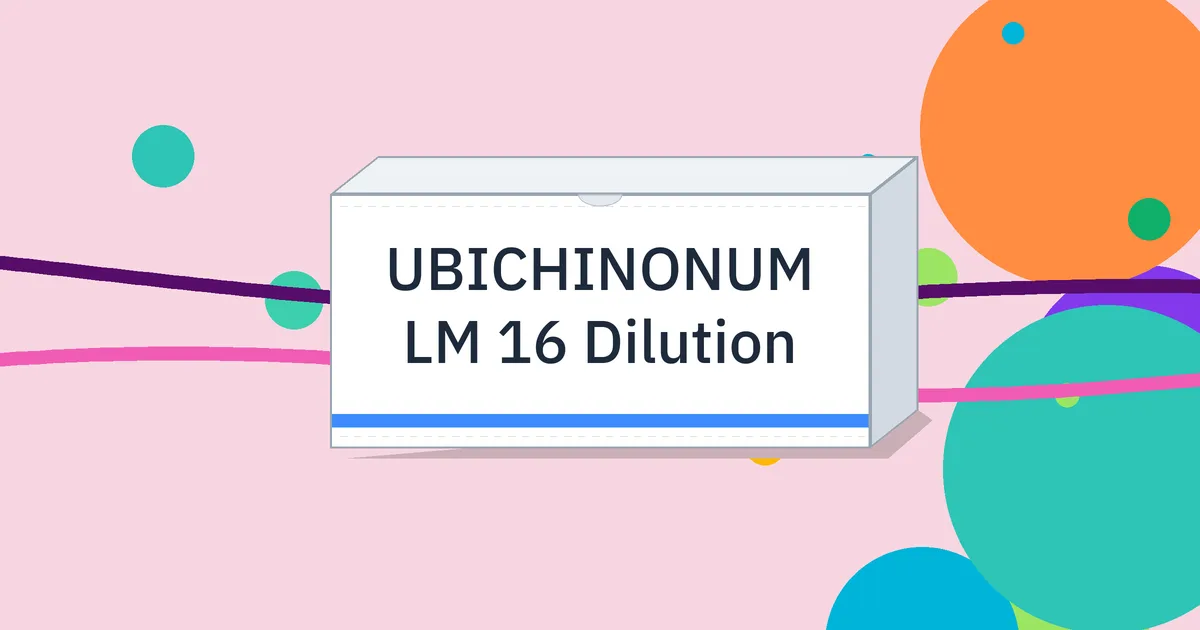 Symbolbild: Packung mit der Aufschrift UBICHINONUM LM 16 Dilution (PZN 13254854) – Verfügbarkeit und Bezug in Apotheken in Frankfurt am Main