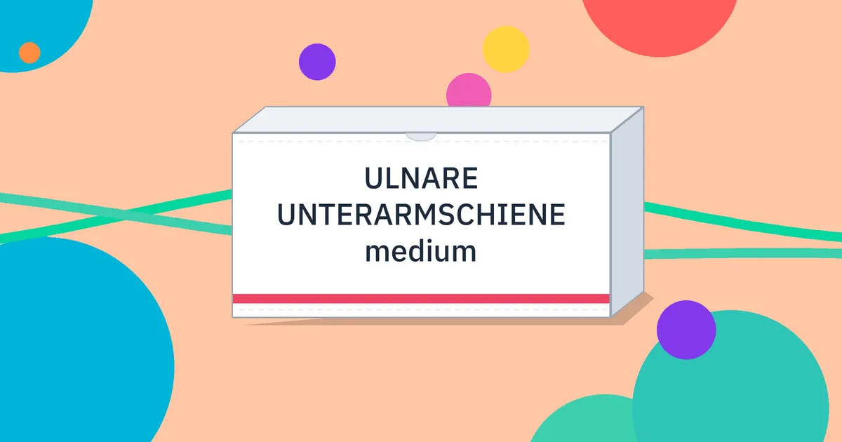 Symbolbild: Packung mit der Aufschrift ULNARE UNTERARMSCHIENE medium (PZN 02639798) – Verfügbarkeit und Bezug in Apotheken in Frankfurt am Main
