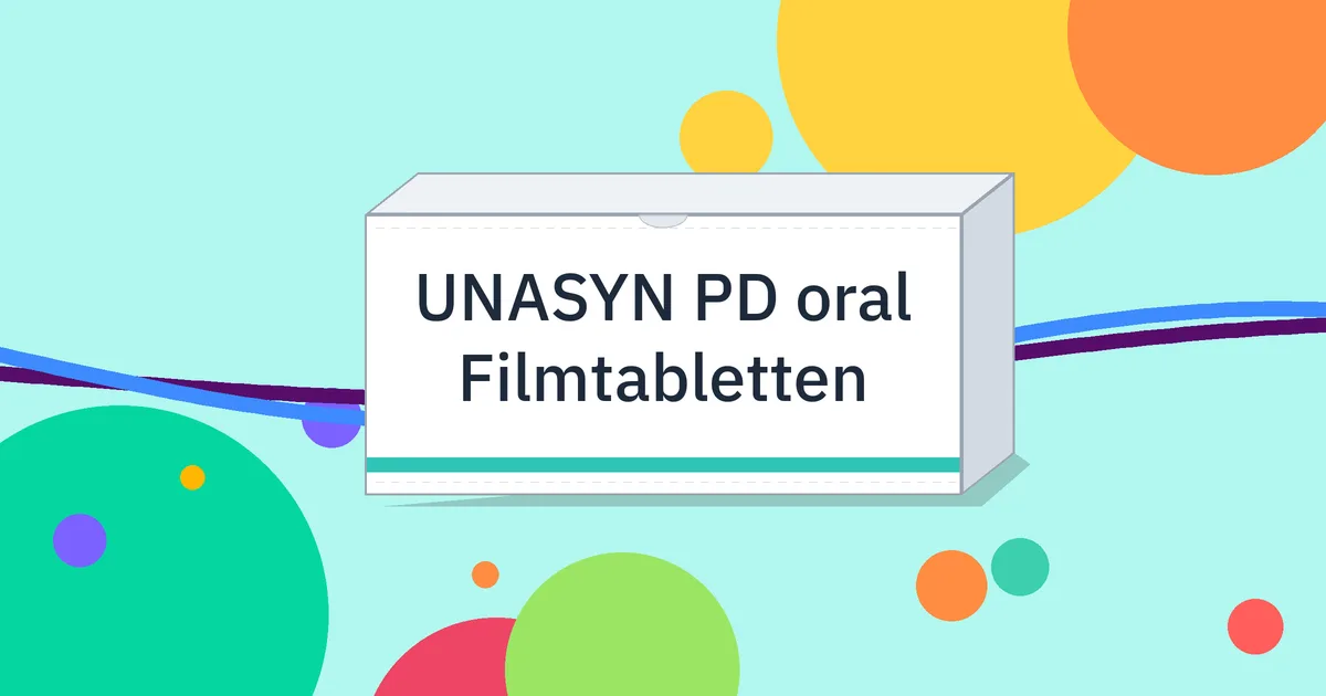 Symbolbild: Packung mit der Aufschrift UNASYN PD oral Filmtabletten (PZN 13577563) – Verfügbarkeit und Bezug in Apotheken in Frankfurt am Main