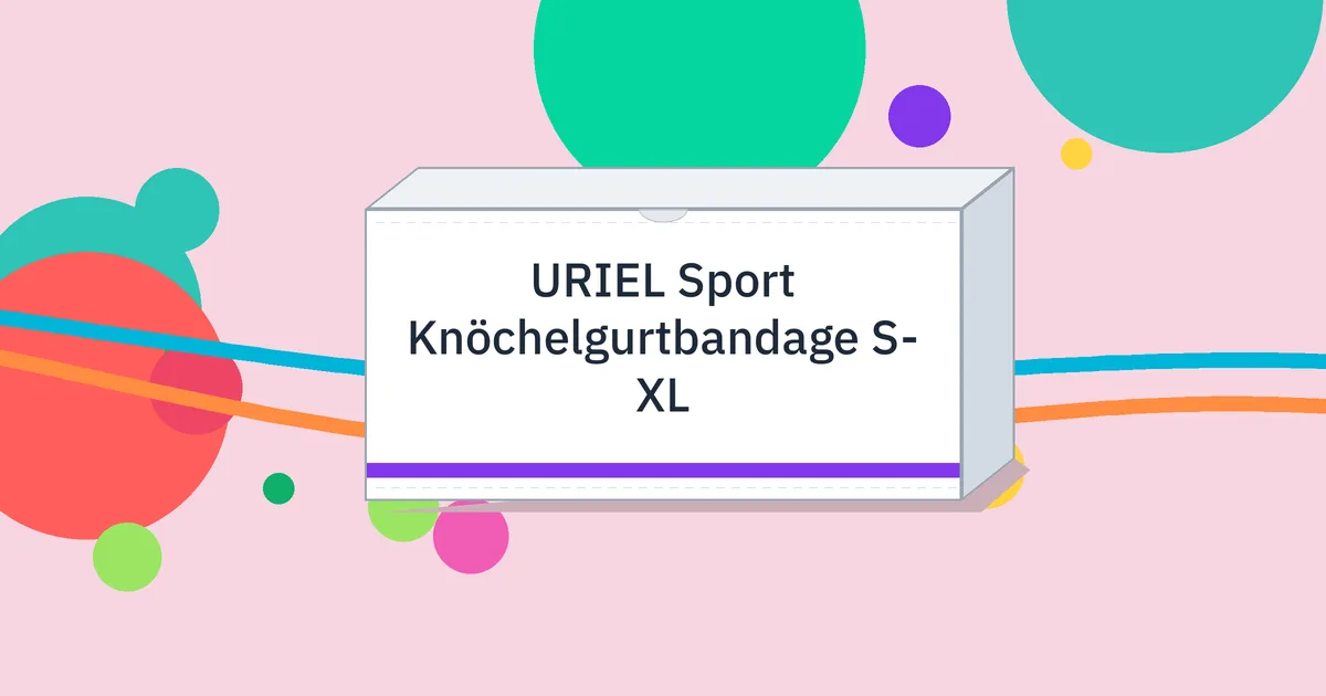 Symbolbild: Packung mit der Aufschrift URIEL Sport Knöchelgurtbandage S-XL (PZN 01556685) – Verfügbarkeit und Bezug in Apotheken in Frankfurt am Main