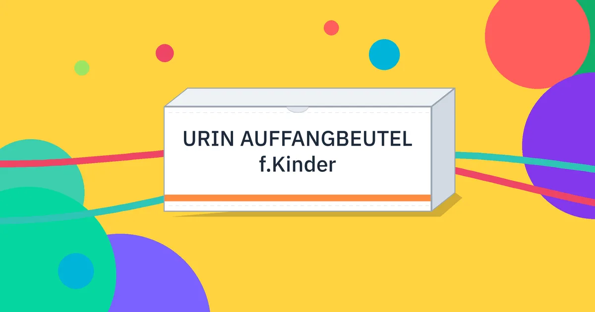 Symbolbild: Packung mit der Aufschrift URIN AUFFANGBEUTEL f.Kinder (PZN 01739776) – Verfügbarkeit und Bezug in Apotheken in Frankfurt am Main
