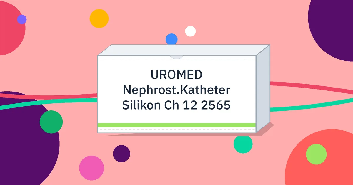 Symbolbild: Packung mit der Aufschrift UROMED Nephrost.Katheter Silikon Ch 12 2565 (PZN 03281235) – Verfügbarkeit und Bezug in Apotheken in Frankfurt am Main