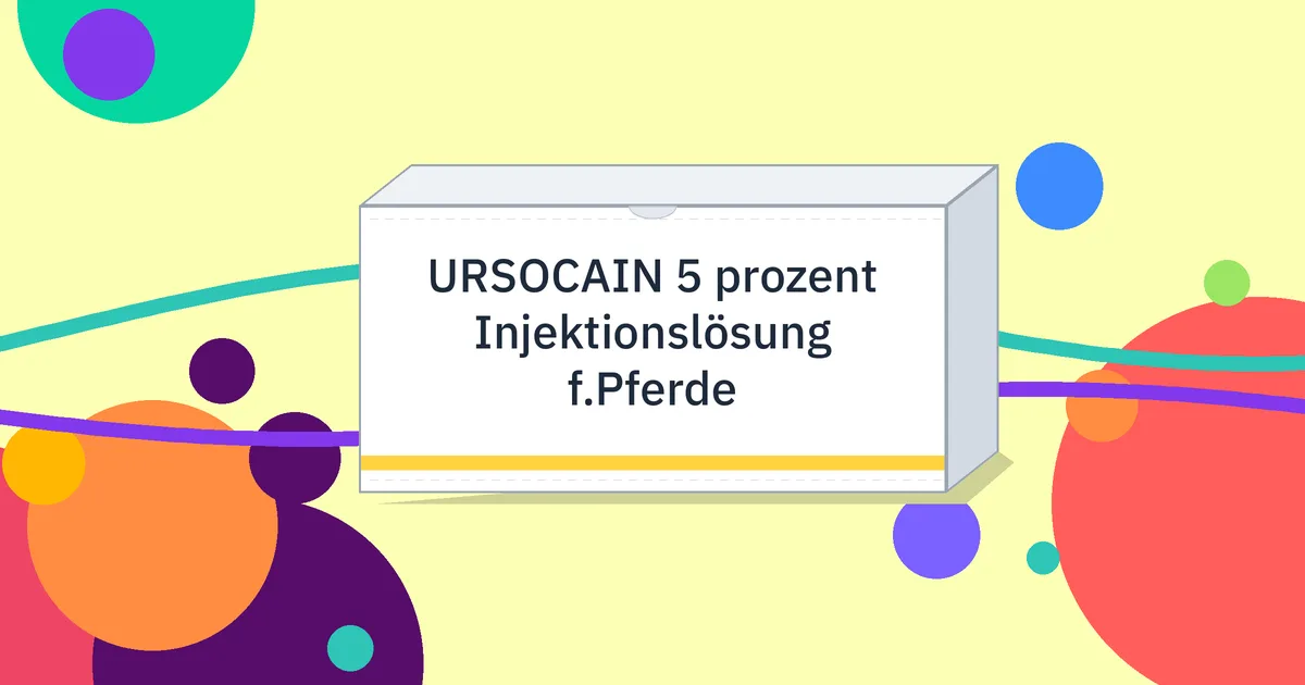 Symbolbild: Packung mit der Aufschrift URSOCAIN 5 prozent Injektionslösung f.Pferde (PZN 07005236) – Verfügbarkeit und Bezug in Apotheken in Frankfurt am Main