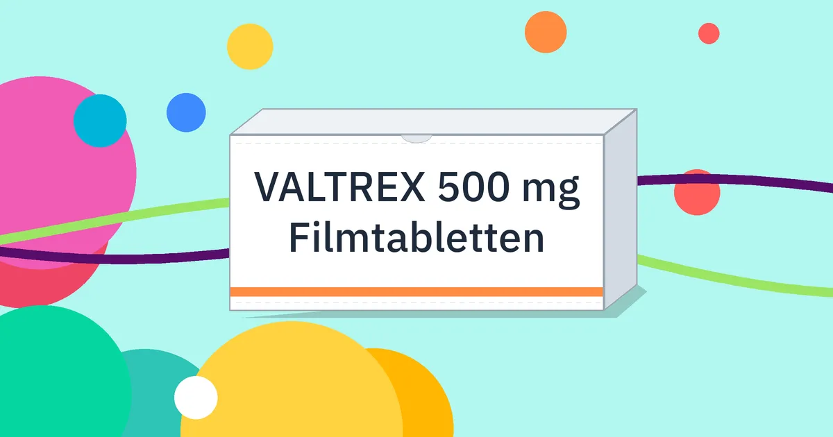 Symbolbild: Packung mit der Aufschrift VALTREX 500 mg Filmtabletten (PZN 11088601) – Verfügbarkeit und Bezug in Apotheken in Frankfurt am Main