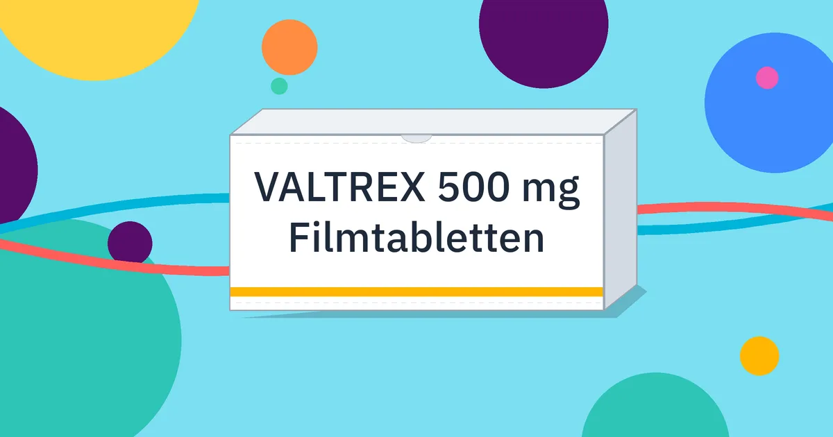 Symbolbild: Packung mit der Aufschrift VALTREX 500 mg Filmtabletten (PZN 00247203) – Verfügbarkeit und Bezug in Apotheken in Frankfurt am Main