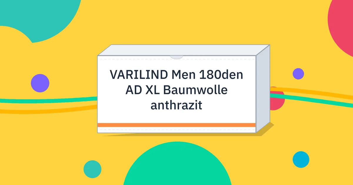 Symbolbild: Packung mit der Aufschrift VARILIND Men 180den AD XL Baumwolle anthrazit (PZN 09521404) – Verfügbarkeit und Bezug in Apotheken in Frankfurt am Main