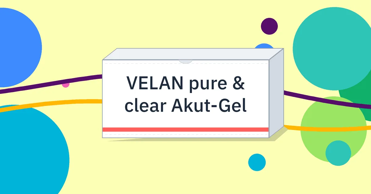 Symbolbild: Packung mit der Aufschrift VELAN pure & clear Akut-Gel (PZN 16608471) – Verfügbarkeit und Bezug in Apotheken in Frankfurt am Main