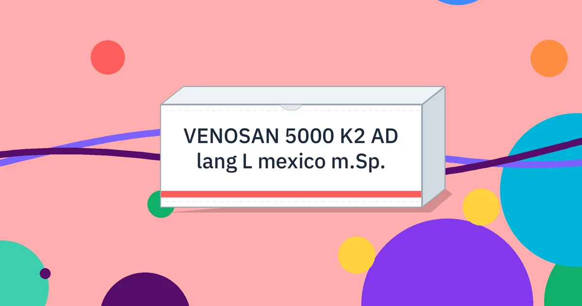 Symbolbild: Packung mit der Aufschrift VENOSAN 5000 K2 AD lang L mexico m.Sp. (PZN 14429913) – Verfügbarkeit und Bezug in Apotheken in Frankfurt am Main