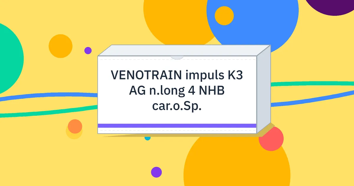 Symbolbild: Packung mit der Aufschrift VENOTRAIN impuls K3 AG n.long 4 NHB car.o.Sp. (PZN 08422166) – Verfügbarkeit und Bezug in Apotheken in Frankfurt am Main