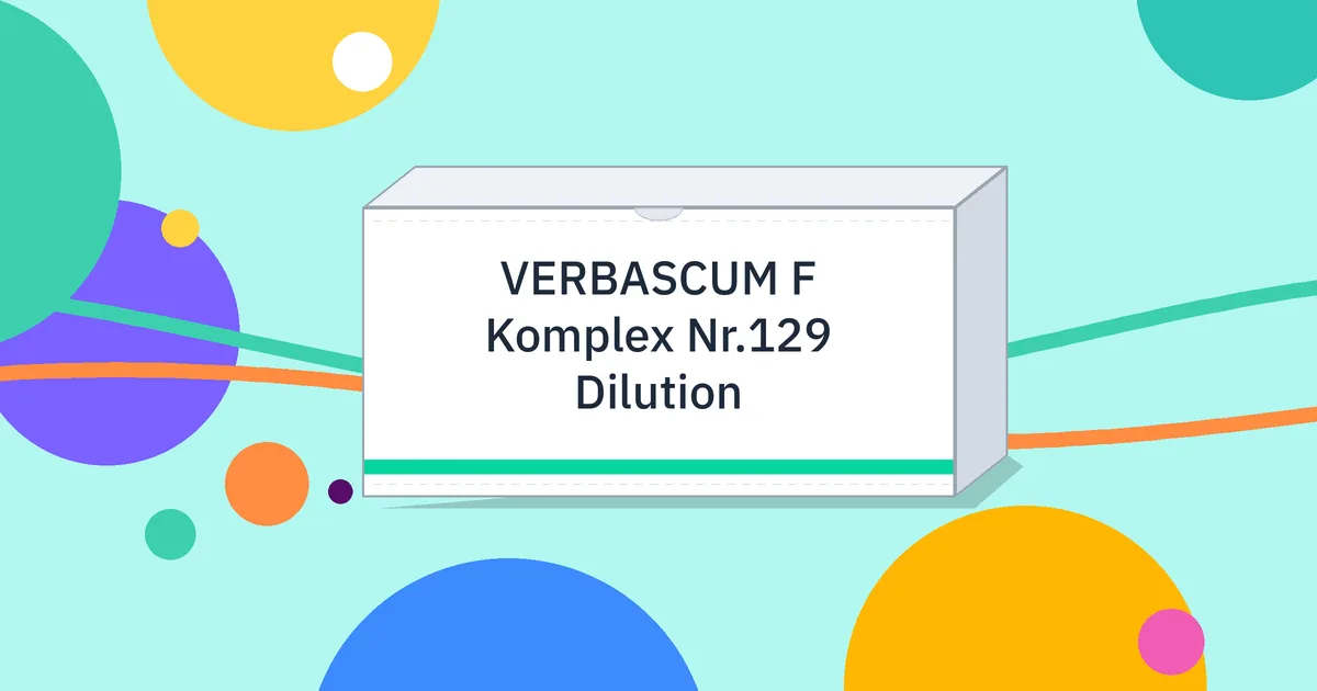 Symbolbild: Packung mit der Aufschrift VERBASCUM F Komplex Nr.129 Dilution (PZN 04484733) – Verfügbarkeit und Bezug in Apotheken in Frankfurt am Main