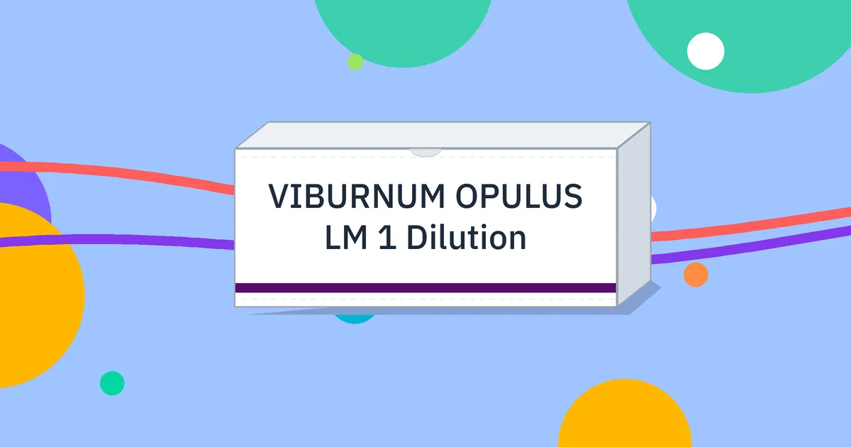 Symbolbild: Packung mit der Aufschrift VIBURNUM OPULUS LM 1 Dilution (PZN 13270592) – Verfügbarkeit und Bezug in Apotheken in Frankfurt am Main