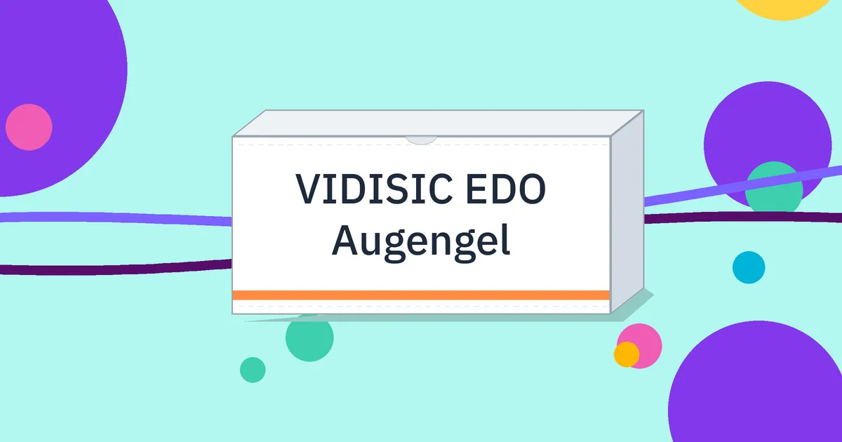 Symbolbild: Packung mit der Aufschrift VIDISIC EDO Augengel (PZN 00117038) – Verfügbarkeit und Bezug in Apotheken in Frankfurt am Main