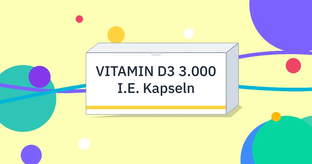 Symbolbild: Packung mit der Aufschrift VITAMIN D3 3.000 I.E. Kapseln (PZN 11578570) – Verfügbarkeit und Bezug in Apotheken in Frankfurt am Main