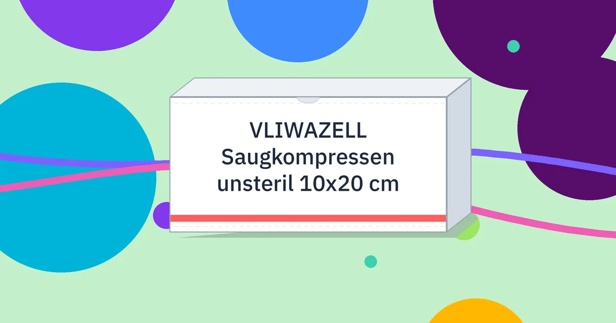 Symbolbild: Packung mit der Aufschrift VLIWAZELL Saugkompressen unsteril 10x20 cm (PZN 01027277) – Verfügbarkeit und Bezug in Apotheken in Frankfurt am Main