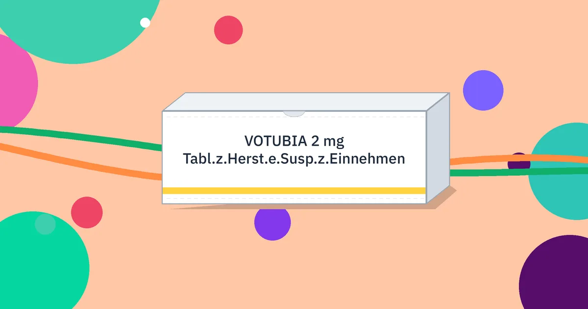 Symbolbild: Packung mit der Aufschrift VOTUBIA 2 mg Tabl.z.Herst.e.Susp.z.Einnehmen (PZN 18891838) – Verfügbarkeit und Bezug in Apotheken in Frankfurt am Main