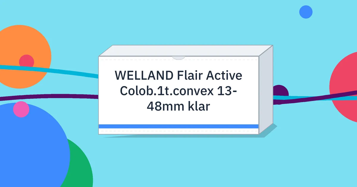 Symbolbild: Packung mit der Aufschrift WELLAND Flair Active Colob.1t.convex 13-48mm klar (PZN 09899367) – Verfügbarkeit und Bezug in Apotheken in Frankfurt am Main
