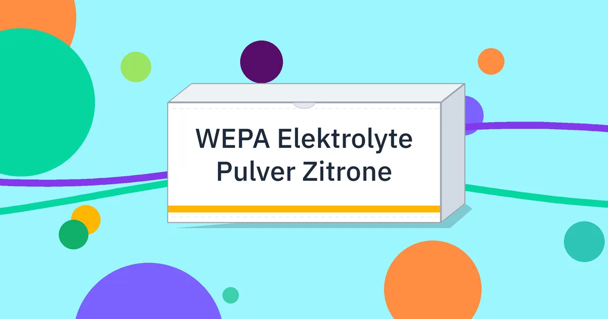 Symbolbild: Packung mit der Aufschrift WEPA Elektrolyte Pulver Zitrone (PZN 19787310) – Verfügbarkeit und Bezug in Apotheken in Frankfurt am Main