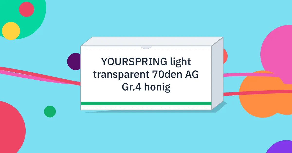 Symbolbild: Packung mit der Aufschrift YOURSPRING light transparent 70den AG Gr.4 honig (PZN 18056277) – Verfügbarkeit und Bezug in Apotheken in Frankfurt am Main