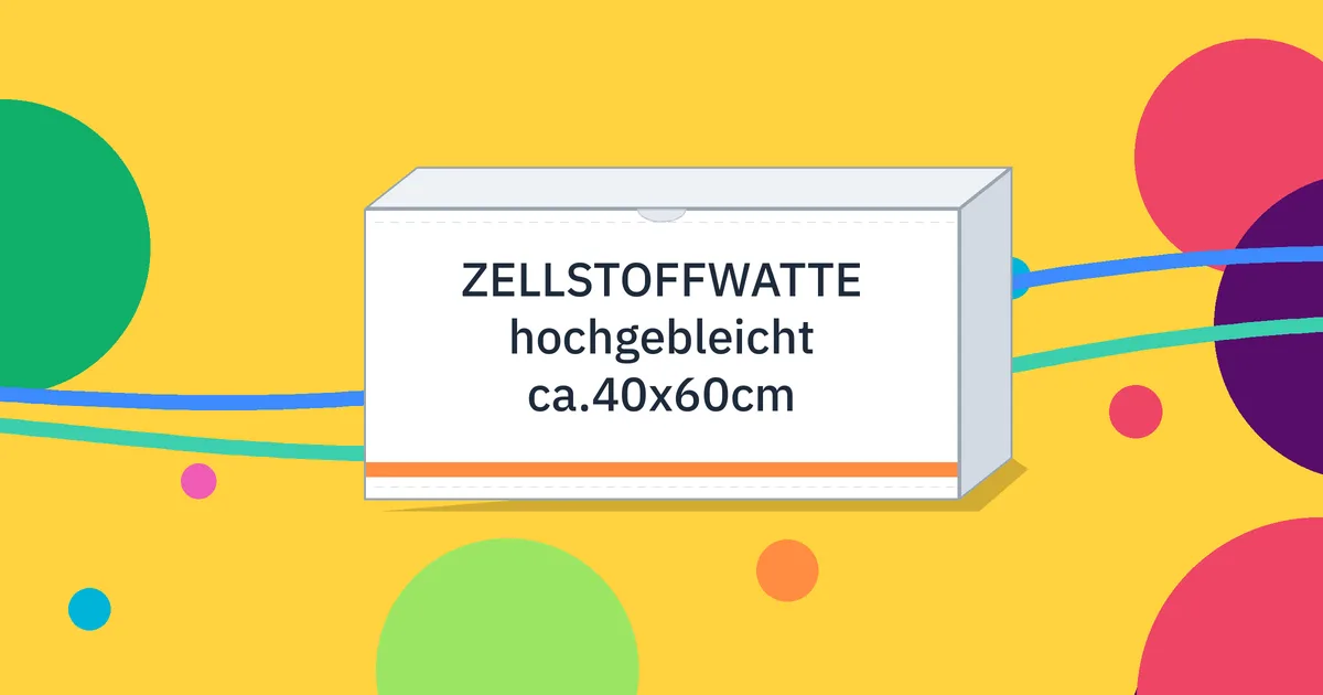Symbolbild: Packung mit der Aufschrift ZELLSTOFFWATTE hochgebleicht ca.40x60cm (PZN 04239749) – Verfügbarkeit und Bezug in Apotheken in Frankfurt am Main