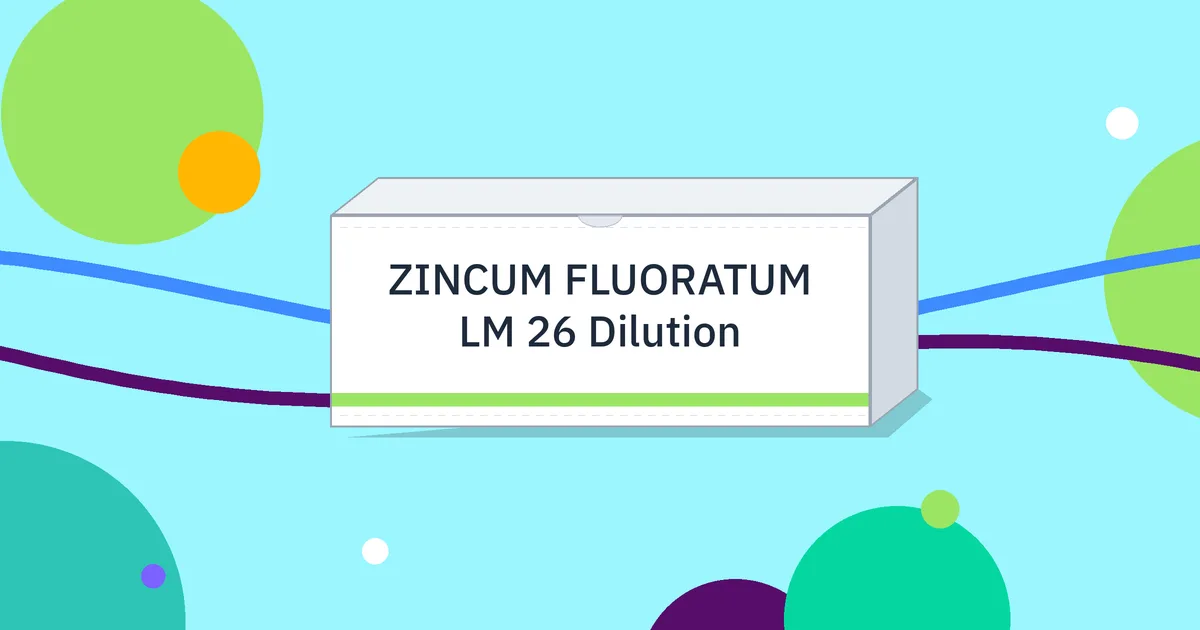 Symbolbild: Packung mit der Aufschrift ZINCUM FLUORATUM LM 26 Dilution (PZN 13293506) – Verfügbarkeit und Bezug in Apotheken in Frankfurt am Main