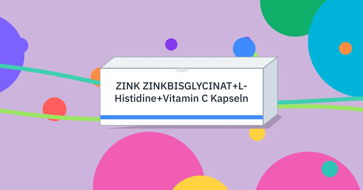 Symbolbild: Packung mit der Aufschrift ZINK ZINKBISGLYCINAT+L-Histidine+Vitamin C Kapseln (PZN 17968007) – Verfügbarkeit und Bezug in Apotheken in Frankfurt am Main