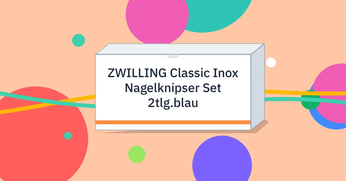Symbolbild: Packung mit der Aufschrift ZWILLING Classic Inox Nagelknipser Set 2tlg.blau (PZN 17575420) – Verfügbarkeit und Bezug in Apotheken in Frankfurt am Main