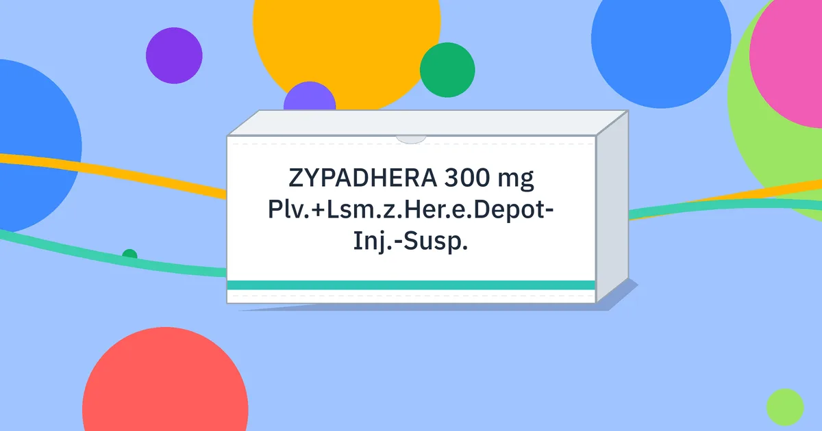 Symbolbild: Packung mit der Aufschrift ZYPADHERA 300 mg Plv.+Lsm.z.Her.e.Depot-Inj.-Susp. (PZN 11073953) – Verfügbarkeit und Bezug in Apotheken in Frankfurt am Main