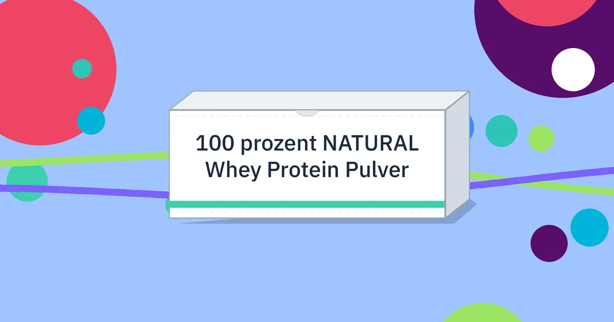 Symbolbild: Packung mit der Aufschrift 100 prozent NATURAL Whey Protein Pulver (PZN 09912352) – Verfügbarkeit und Bezug in Apotheken in Frankfurt am Main