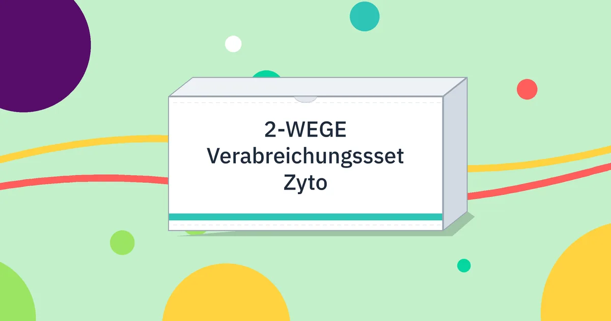 Symbolbild: Packung mit der Aufschrift 2-WEGE Verabreichungssset Zyto (PZN 15620375) – Verfügbarkeit und Bezug in Apotheken in Frankfurt am Main