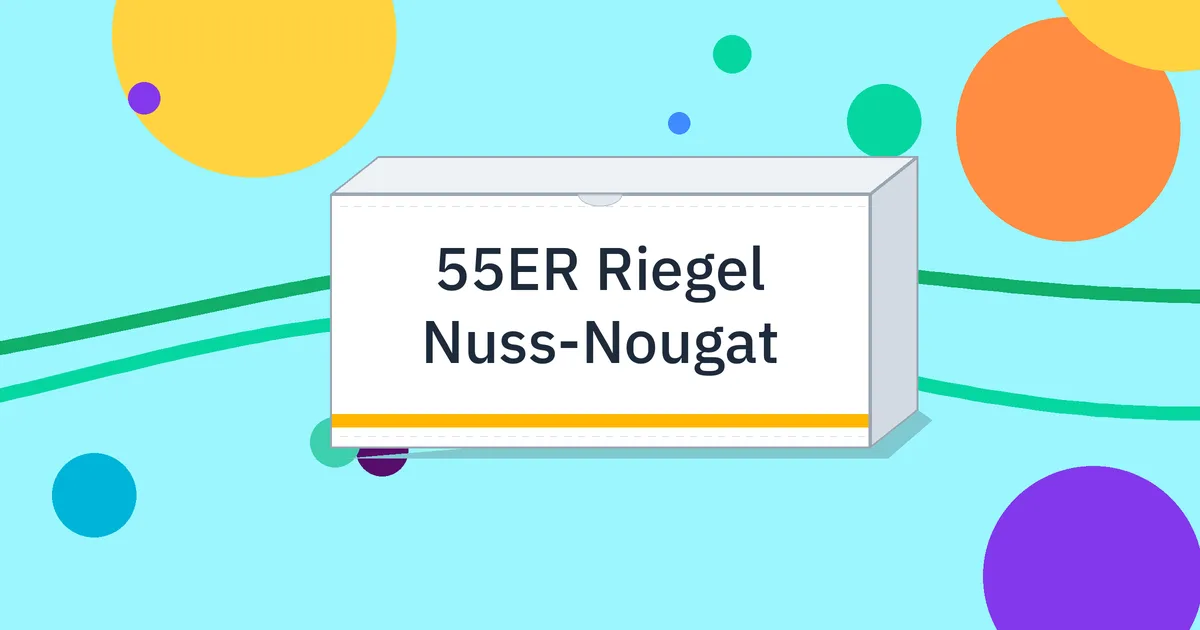 Symbolbild: Packung mit der Aufschrift 55ER Riegel Nuss-Nougat (PZN 12146938) – Verfügbarkeit und Bezug in Apotheken in Frankfurt am Main