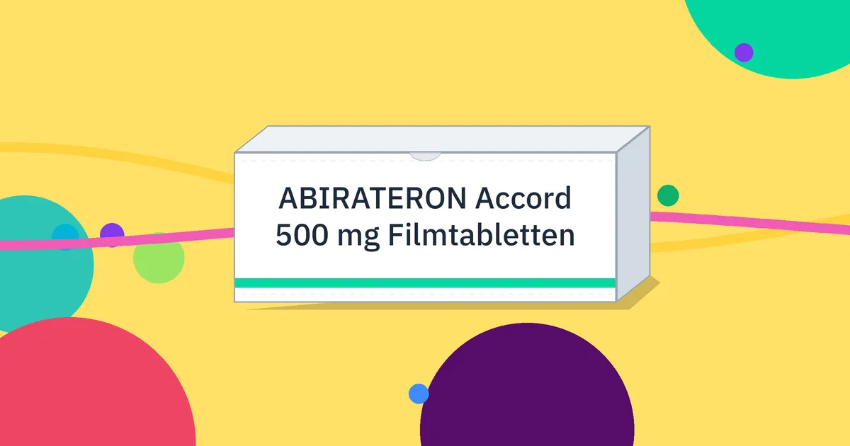 Symbolbild: Packung mit der Aufschrift ABIRATERON Accord 500 mg Filmtabletten (PZN 19895689) – Verfügbarkeit und Bezug in Apotheken in Frankfurt am Main