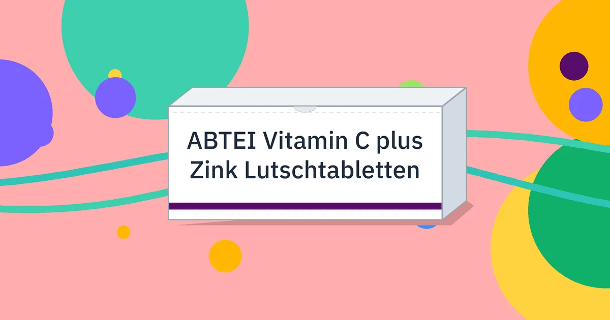 Symbolbild: Packung mit der Aufschrift ABTEI Vitamin C plus Zink Lutschtabletten (PZN 03550712) – Verfügbarkeit und Bezug in Apotheken in Frankfurt am Main