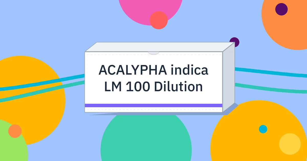Symbolbild: Packung mit der Aufschrift ACALYPHA indica LM 100 Dilution (PZN 13262902) – Verfügbarkeit und Bezug in Apotheken in Frankfurt am Main